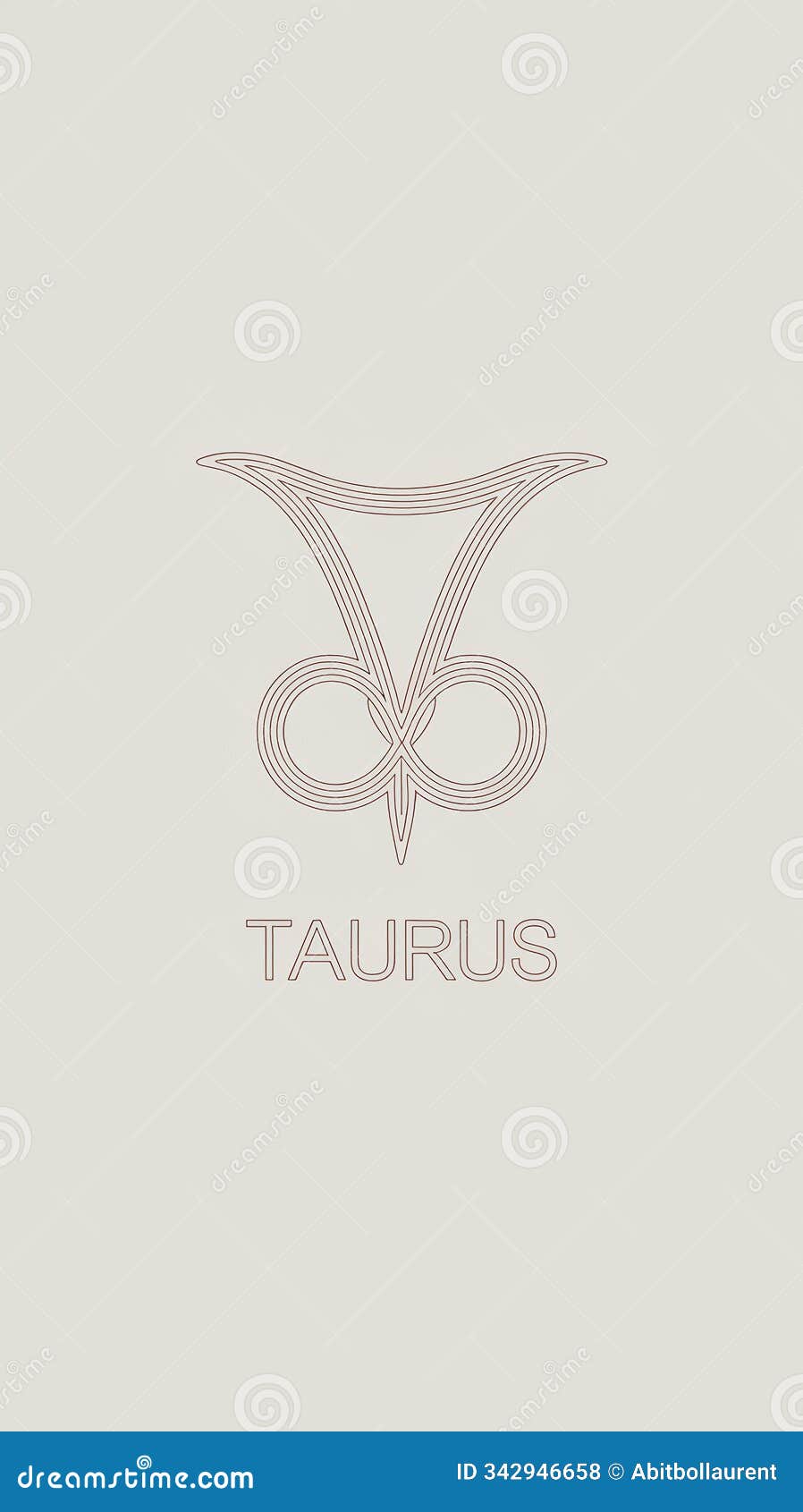 Minimalist Taurus Symbol with Concentric Lines on a Light Beige ...
