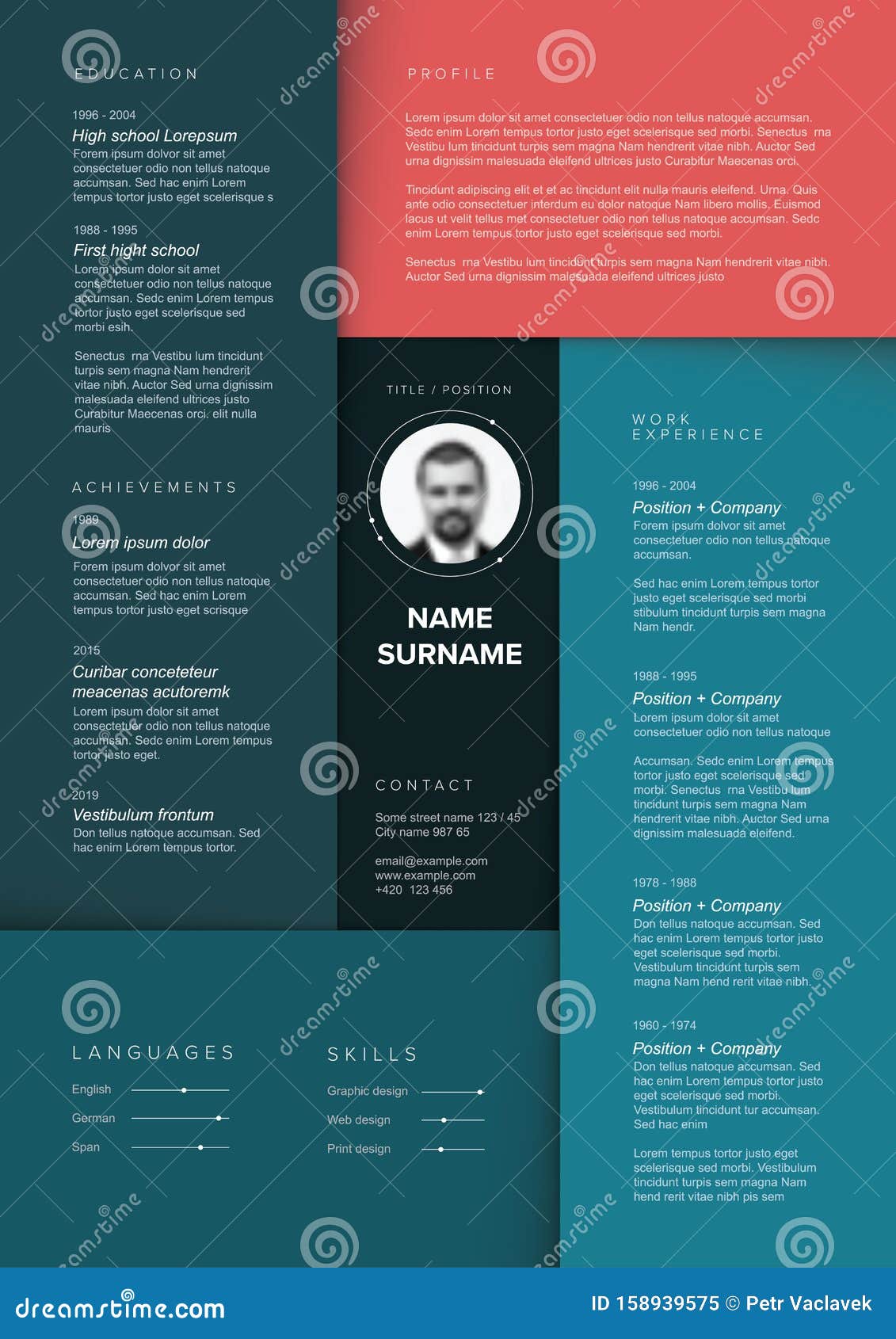 Minimalist Teal Resume Cv Template Stock Vector - Illustration of ... Minimalist Teal Resume Cv Template Stock Vector - Illustration of ...