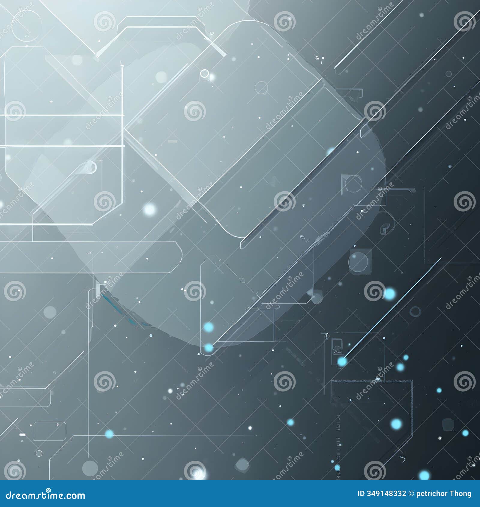 Minimalist Tech Background with Layered Transparent Shapes Stock ...