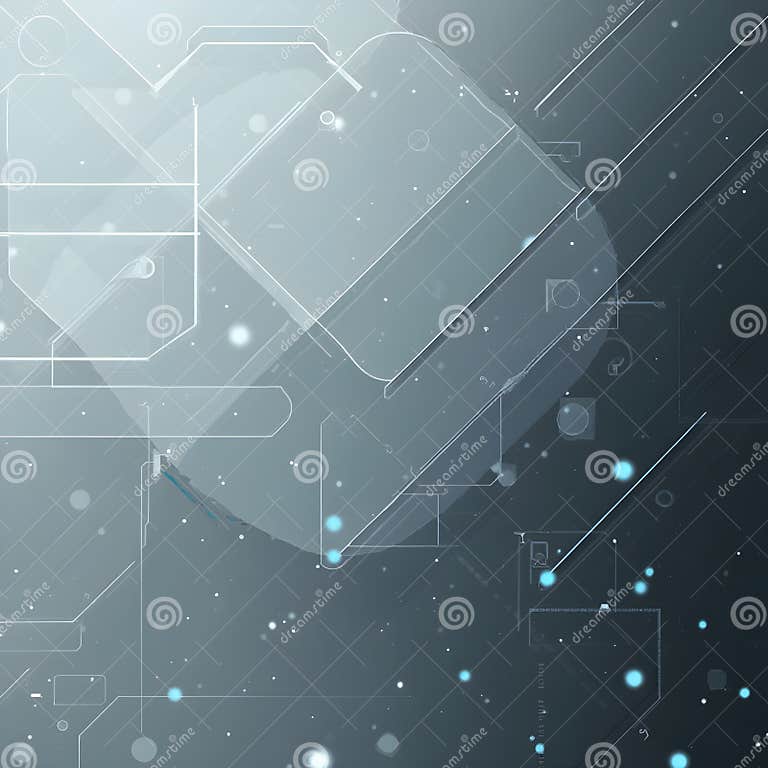 Minimalist Tech Background with Layered Transparent Shapes Stock ...