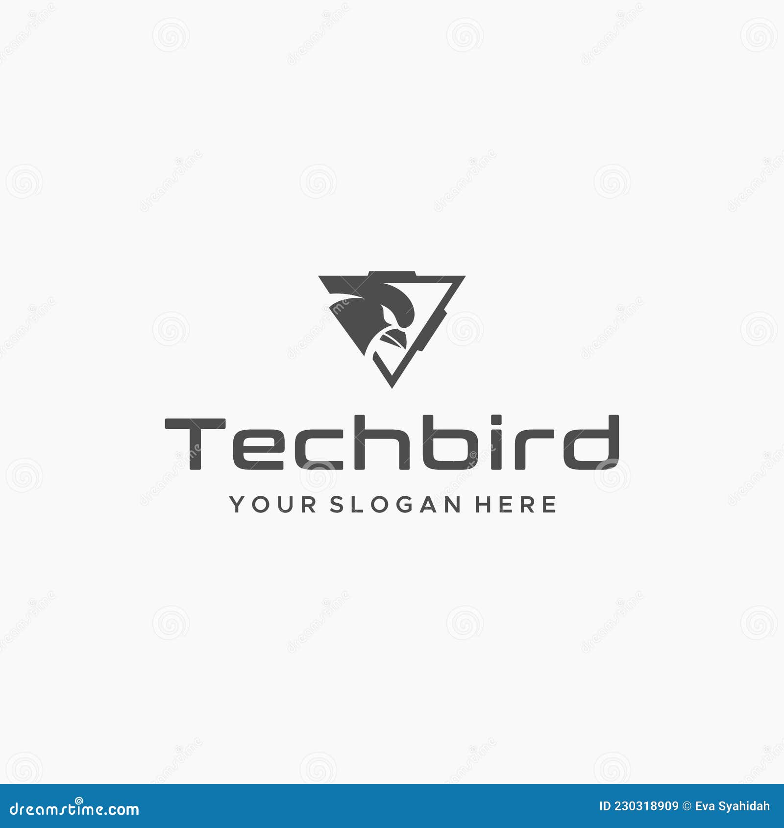 Minimalist Tech Bird Eagle Triangle Logo Design Stock Vector ...