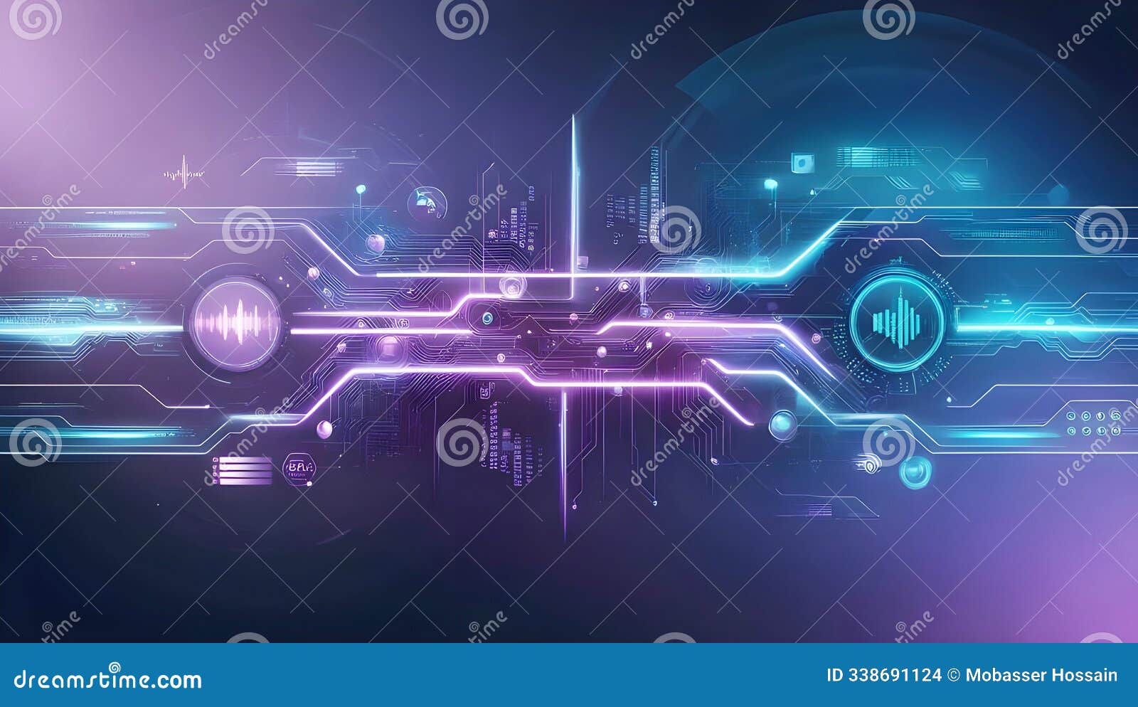 Minimalist Technology Background. Futuristic Digital AI Pattern Stock ...