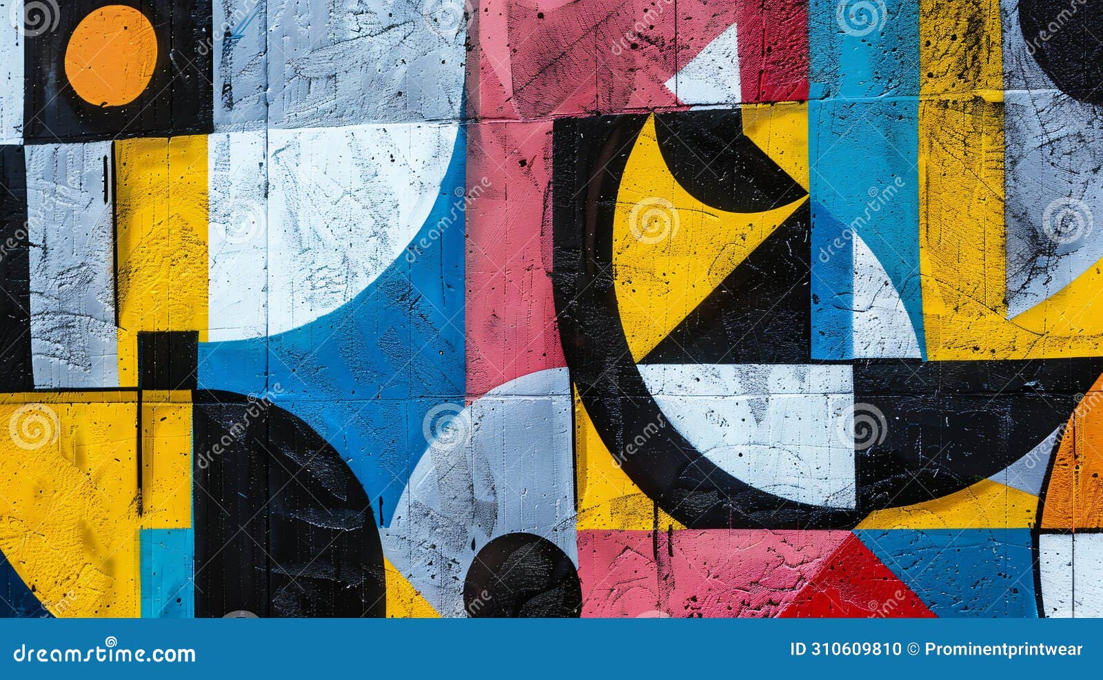 Minimalist Texture of Geometric Figures with Graffiti Stock ...
