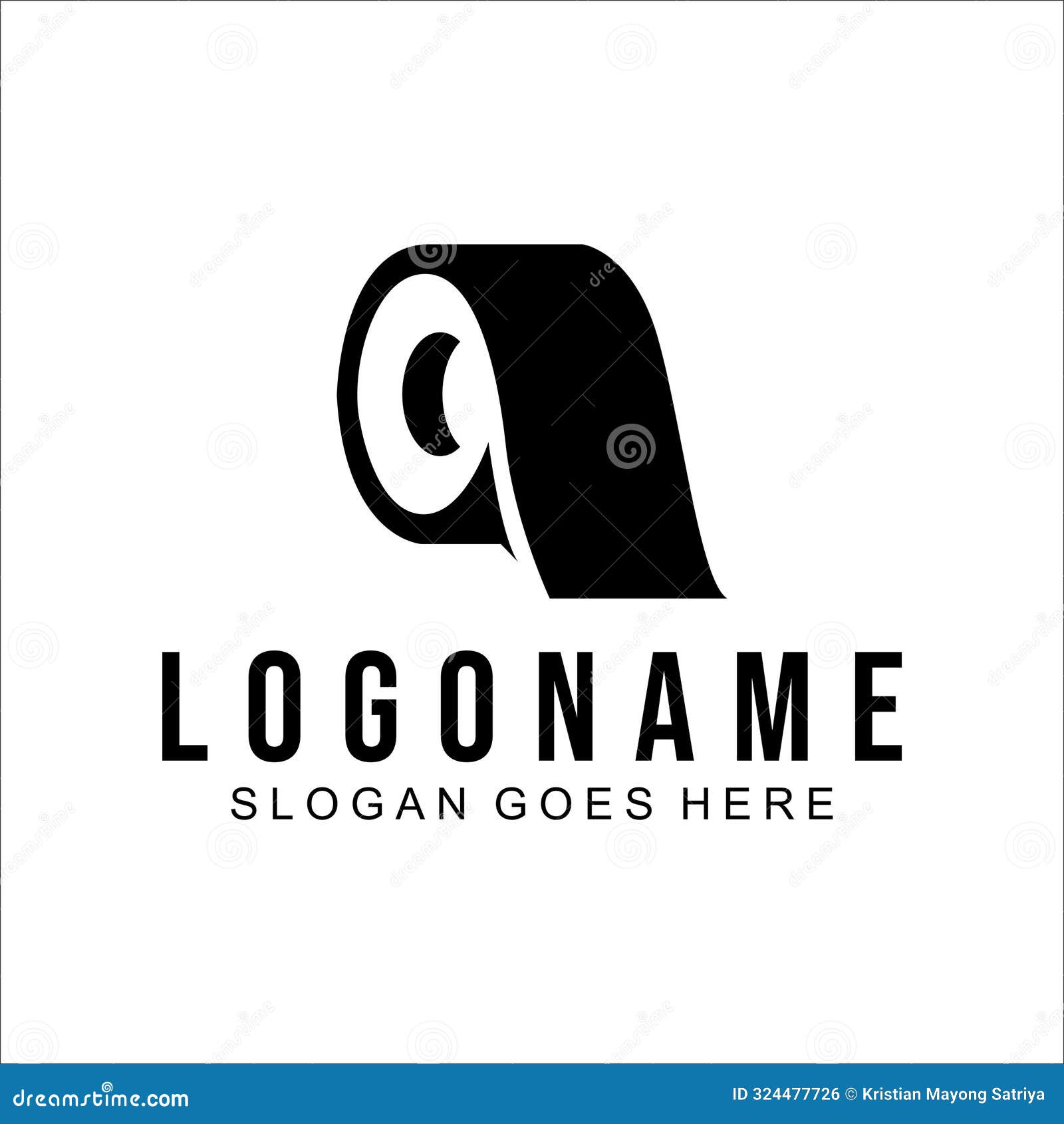 Minimalist Thermal Labels Paper Roll Logo Design Stock Vector ...