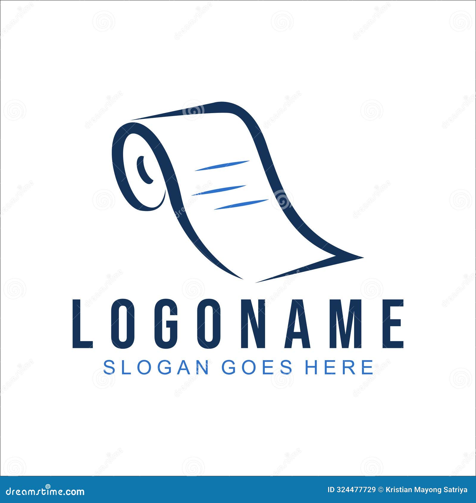 Minimalist Thermal Labels Paper Roll Logo Stock Illustration ...