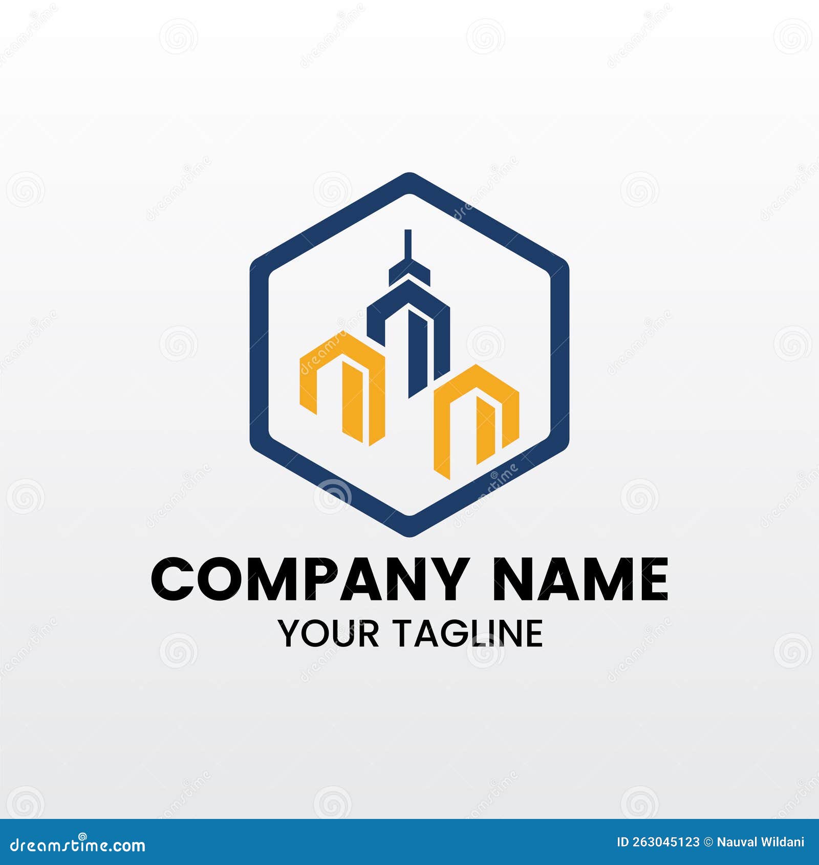 Minimalist Three Buildings Tower Logo Template Stock Vector ...