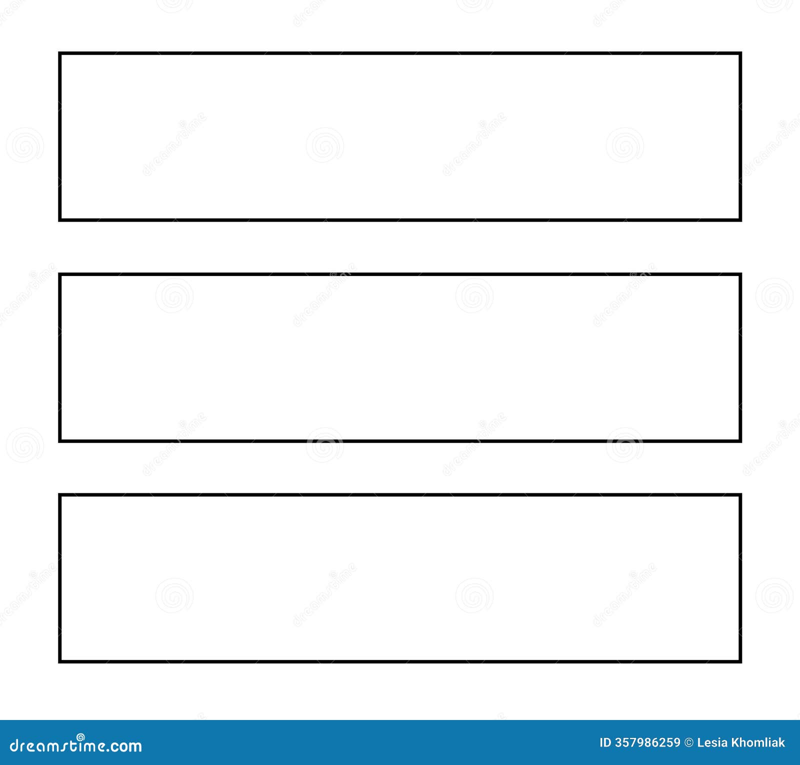 Minimalist Three Horizontal Blank Rectangles Frame Template Stock ...