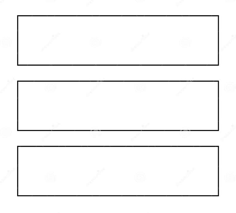 Minimalist Three Horizontal Blank Rectangles Frame Template Stock ...
