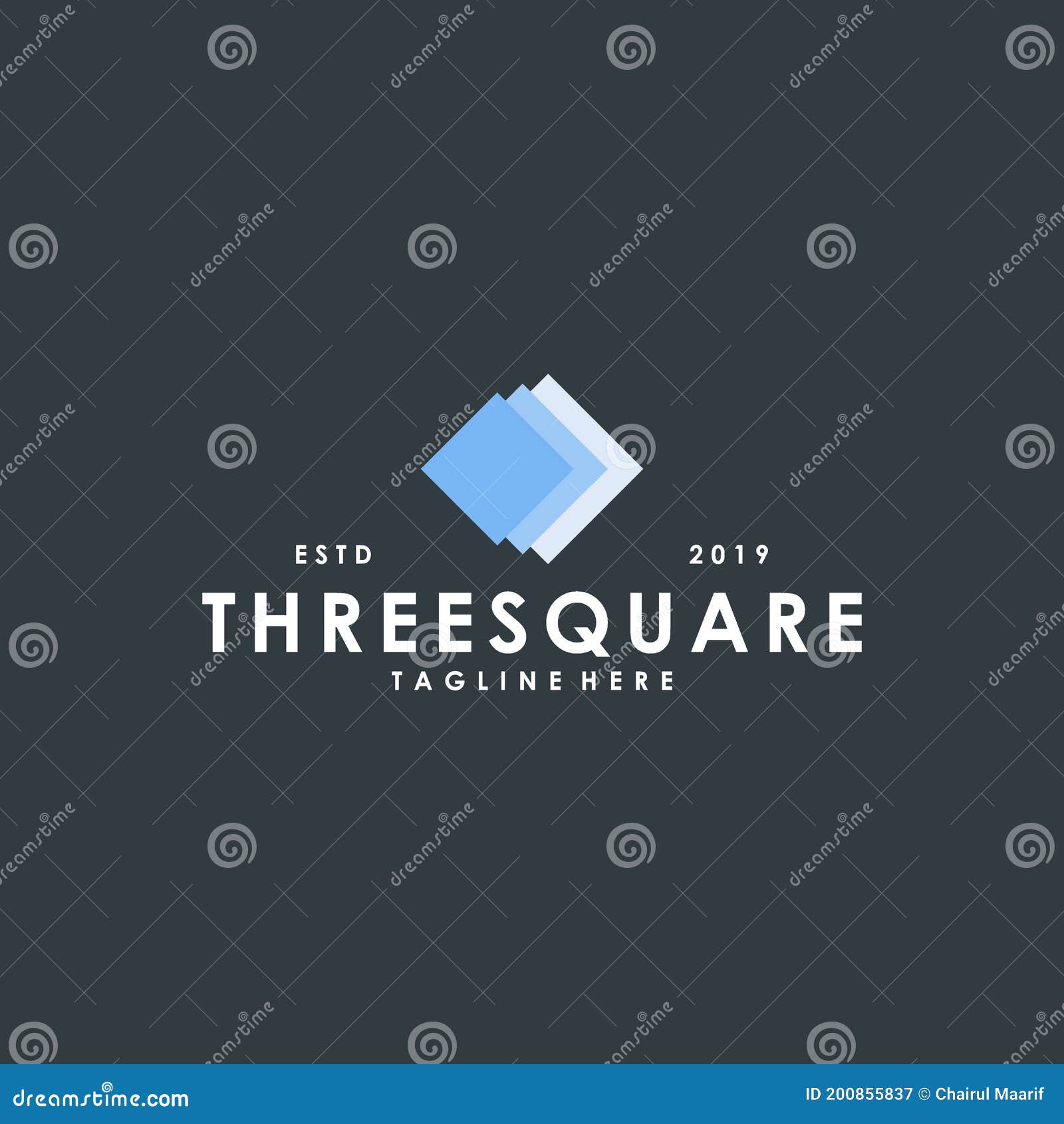 Minimalist Three Square Logo Design Stock Vector - Illustration of ...