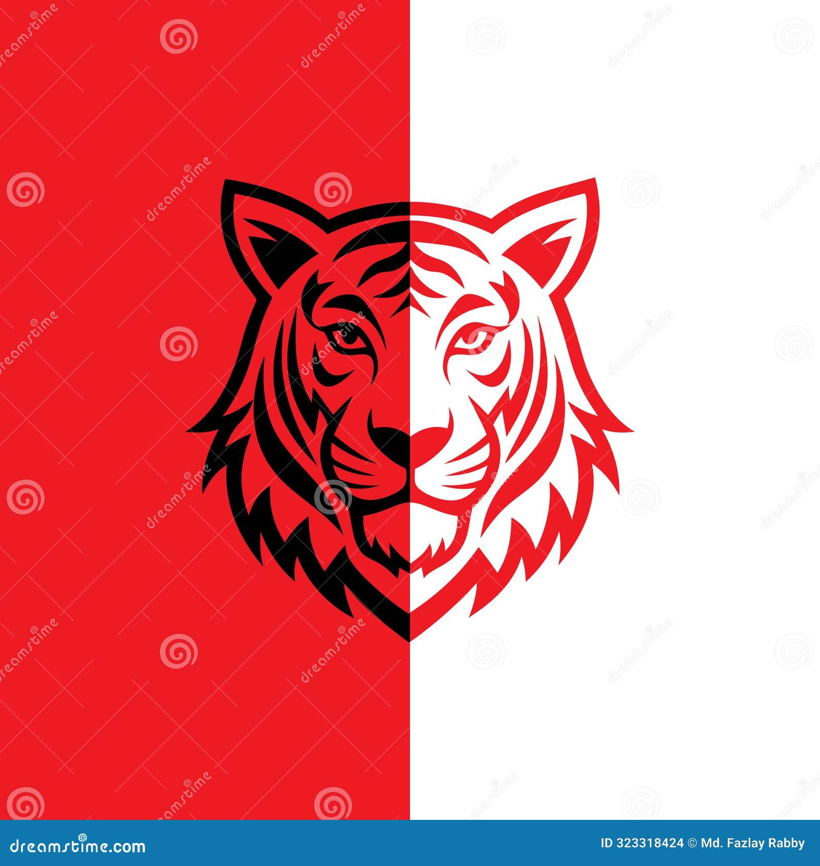 A Minimalist Tiger Logo Vector Art Illustration with a Tiger Icon Logo ...
