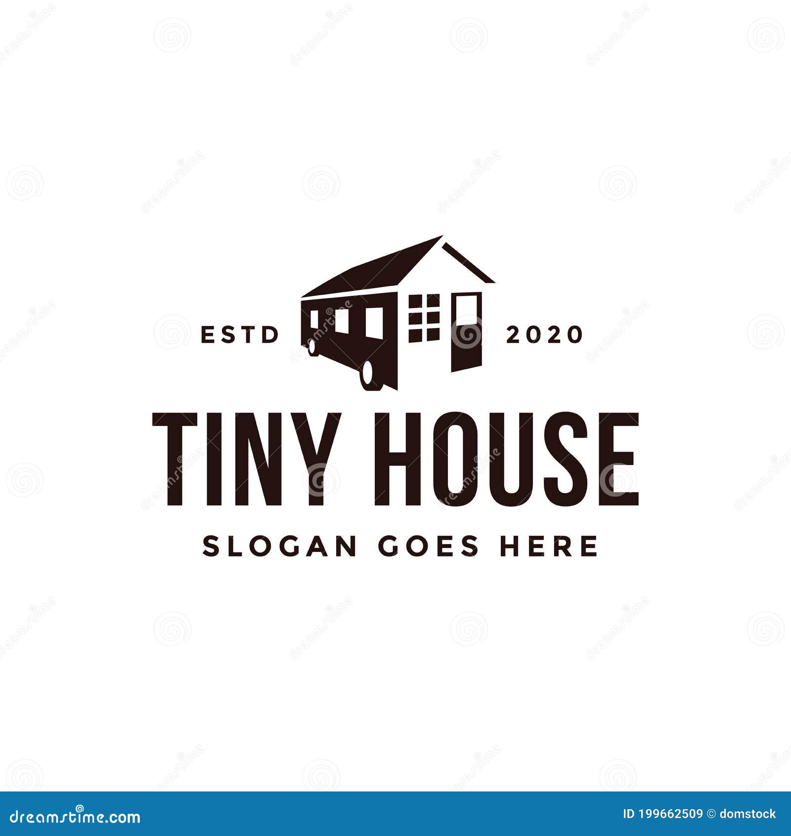 Minimalist Tiny House Trailer Logo Vector Stock Vector - Illustration ...