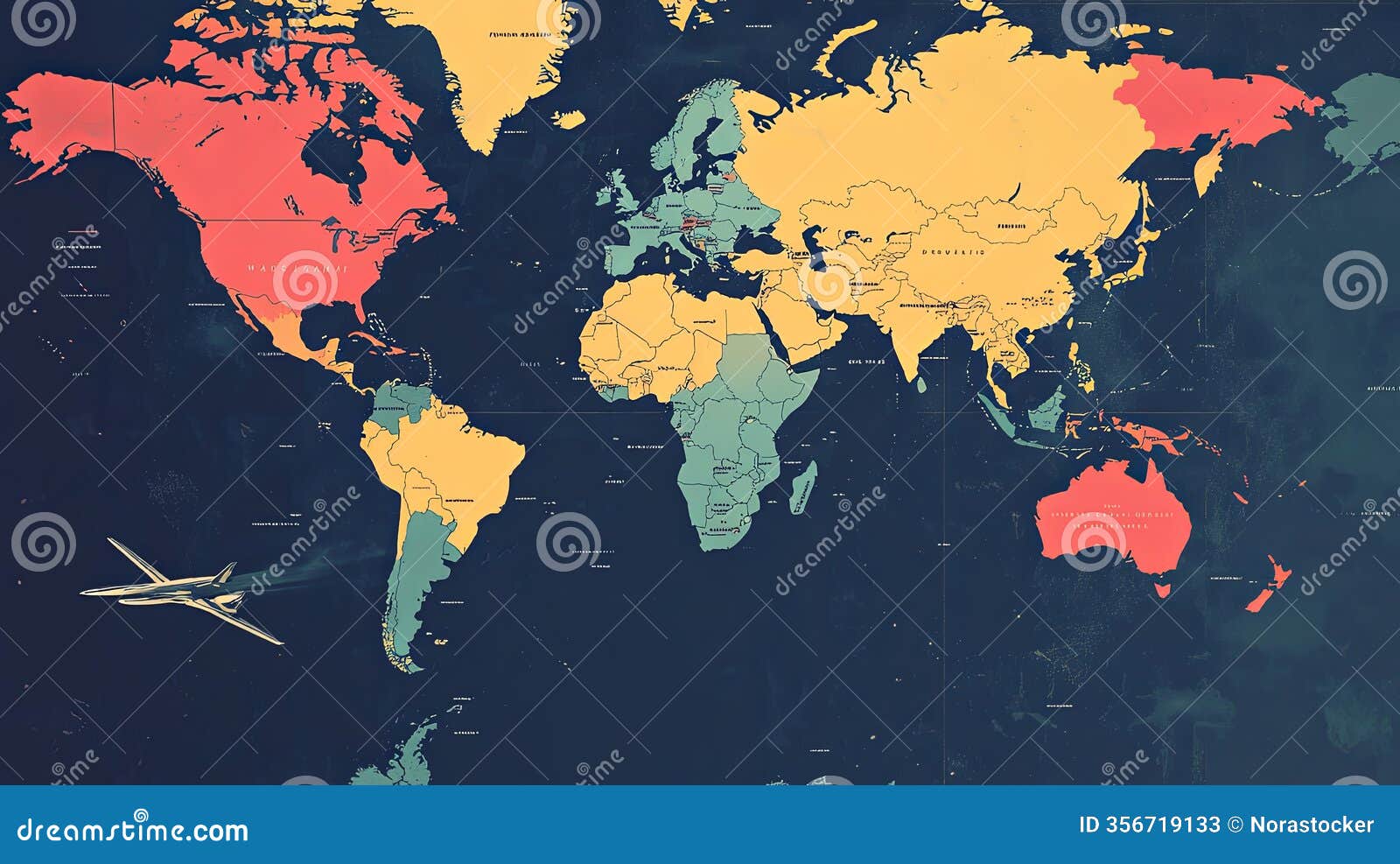 A Minimalist Travel Itinerary Design Flyer Styled with Modern Map Stock ...