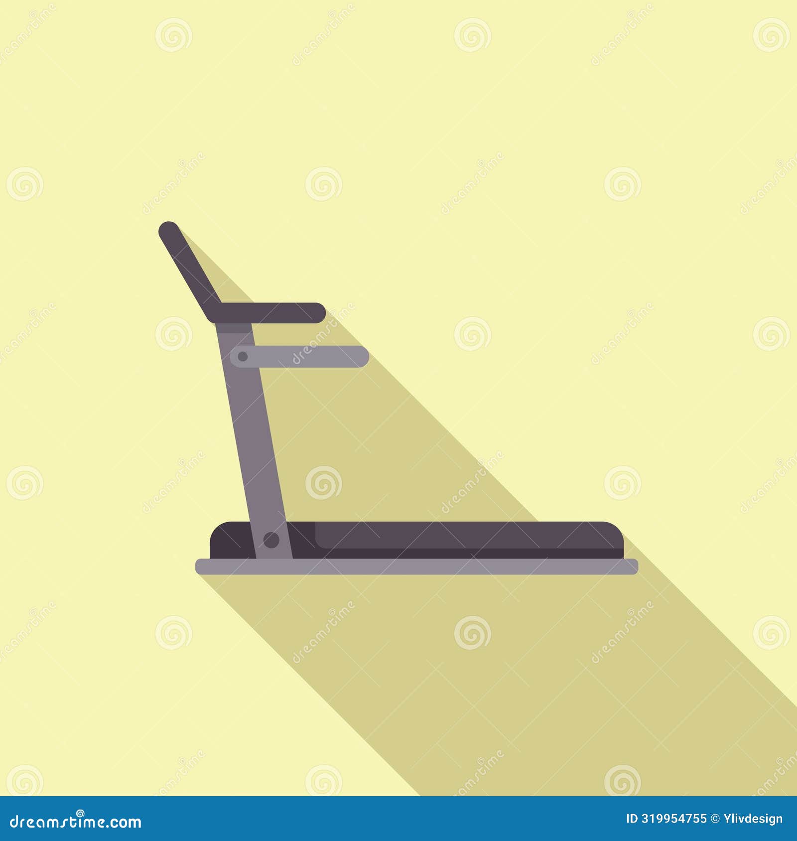 Minimalist Treadmill Illustration on Beige Background Stock Vector ...