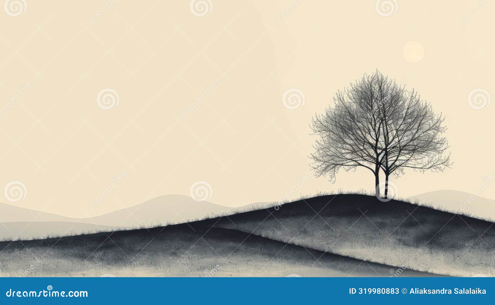 Minimalist Tree Art, Minimalistic Line Art of a Tree with a Single ...