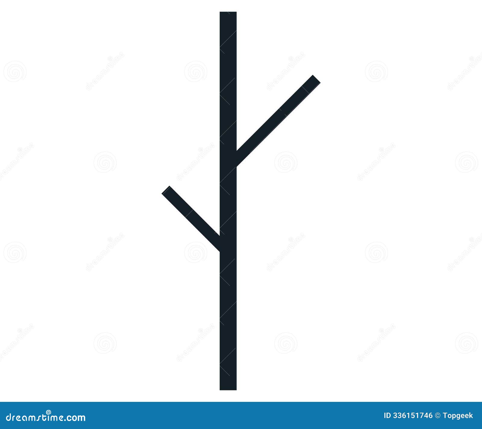 Minimalist Tree Diagram with Simple Branches on White Background Stock ...