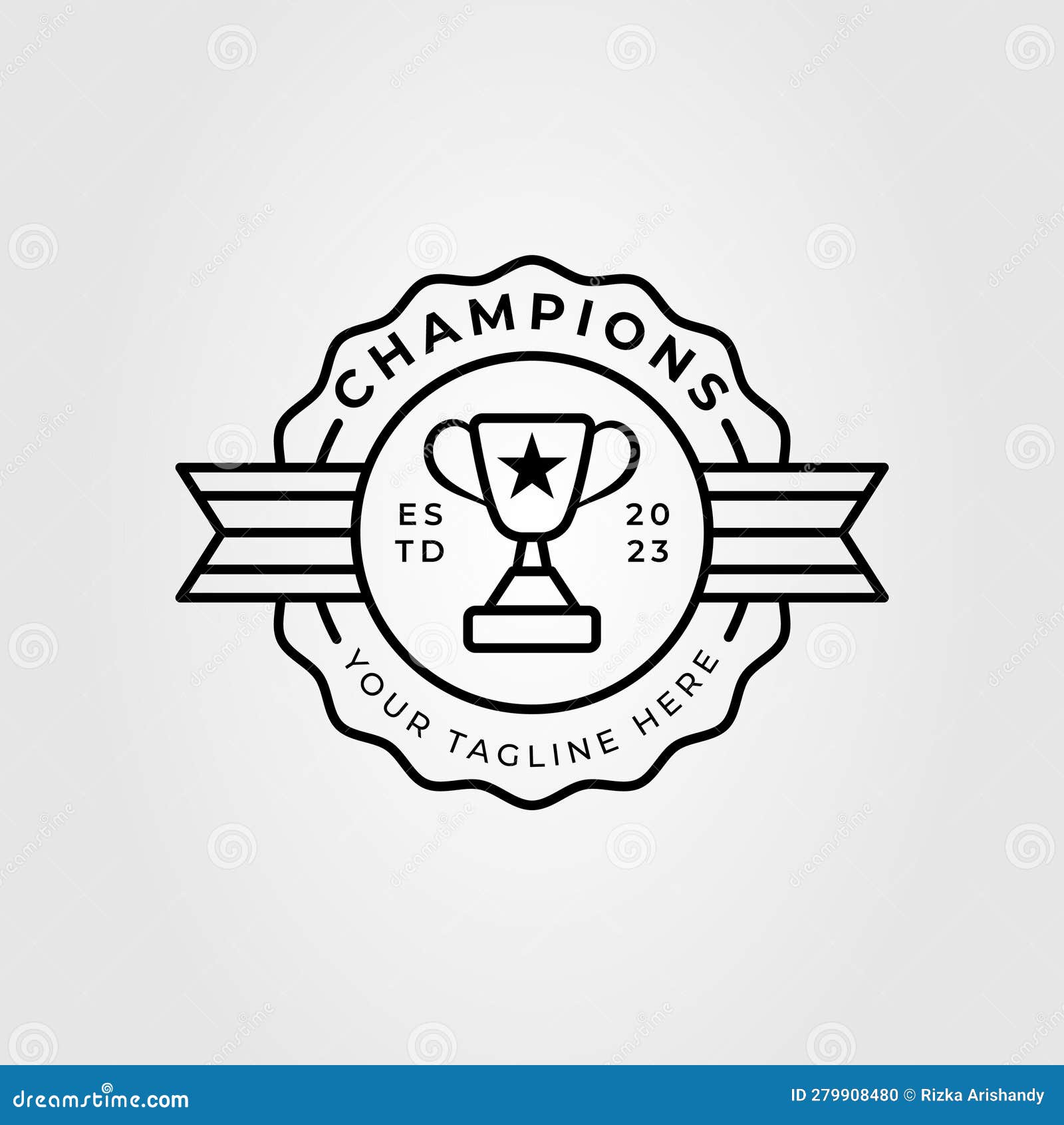 Minimalist Trophy Champion with Star Logo Vector Illustration Design ...
