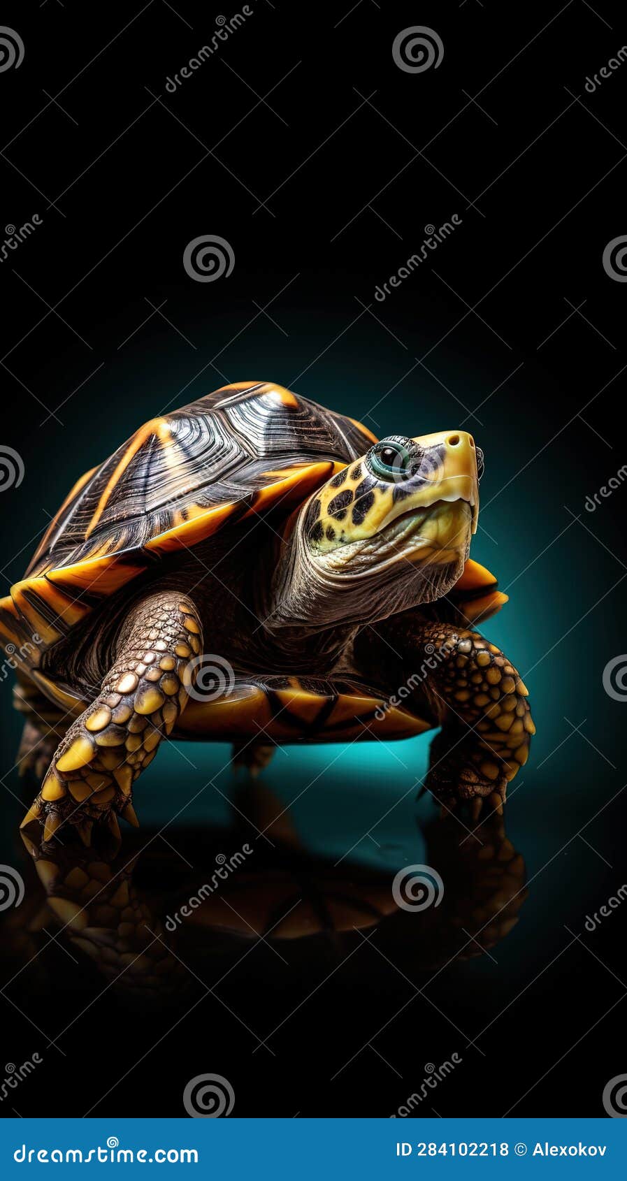 Minimalist Turtle on Dark Background. Generative AI Stock Illustration ...