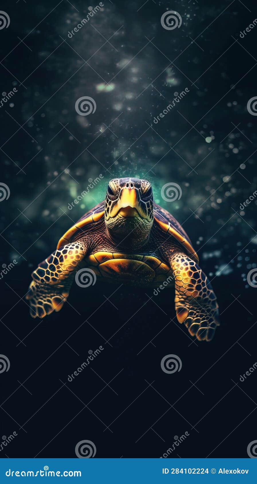 Minimalist Turtle on Dark Background. Generative AI Stock Illustration ...