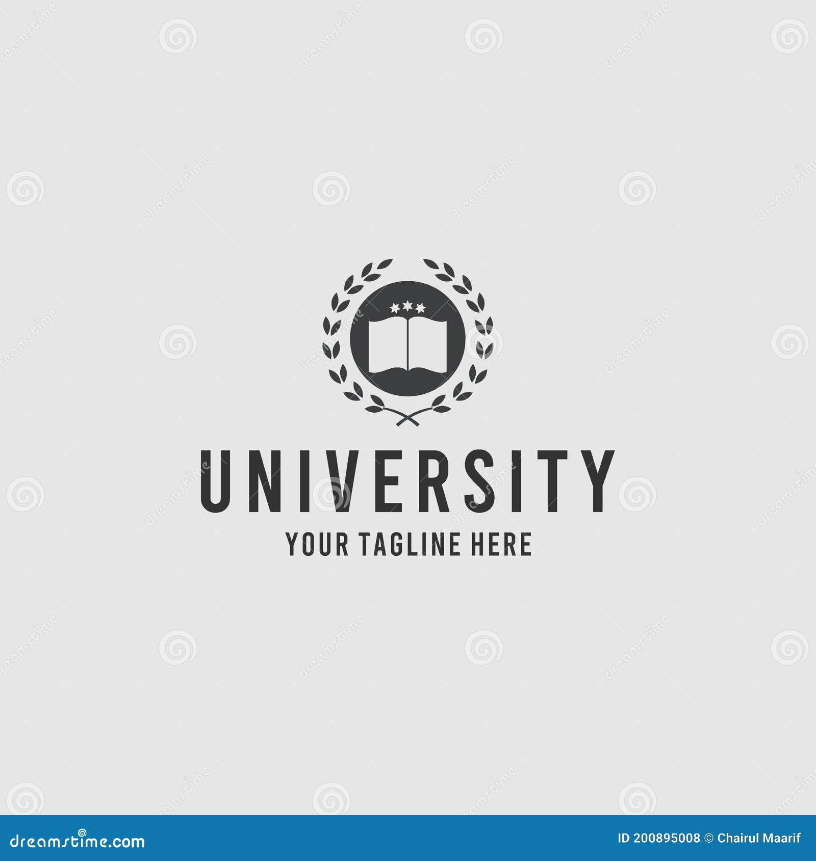 Minimalist University and Book Logo Design Stock Illustration ...