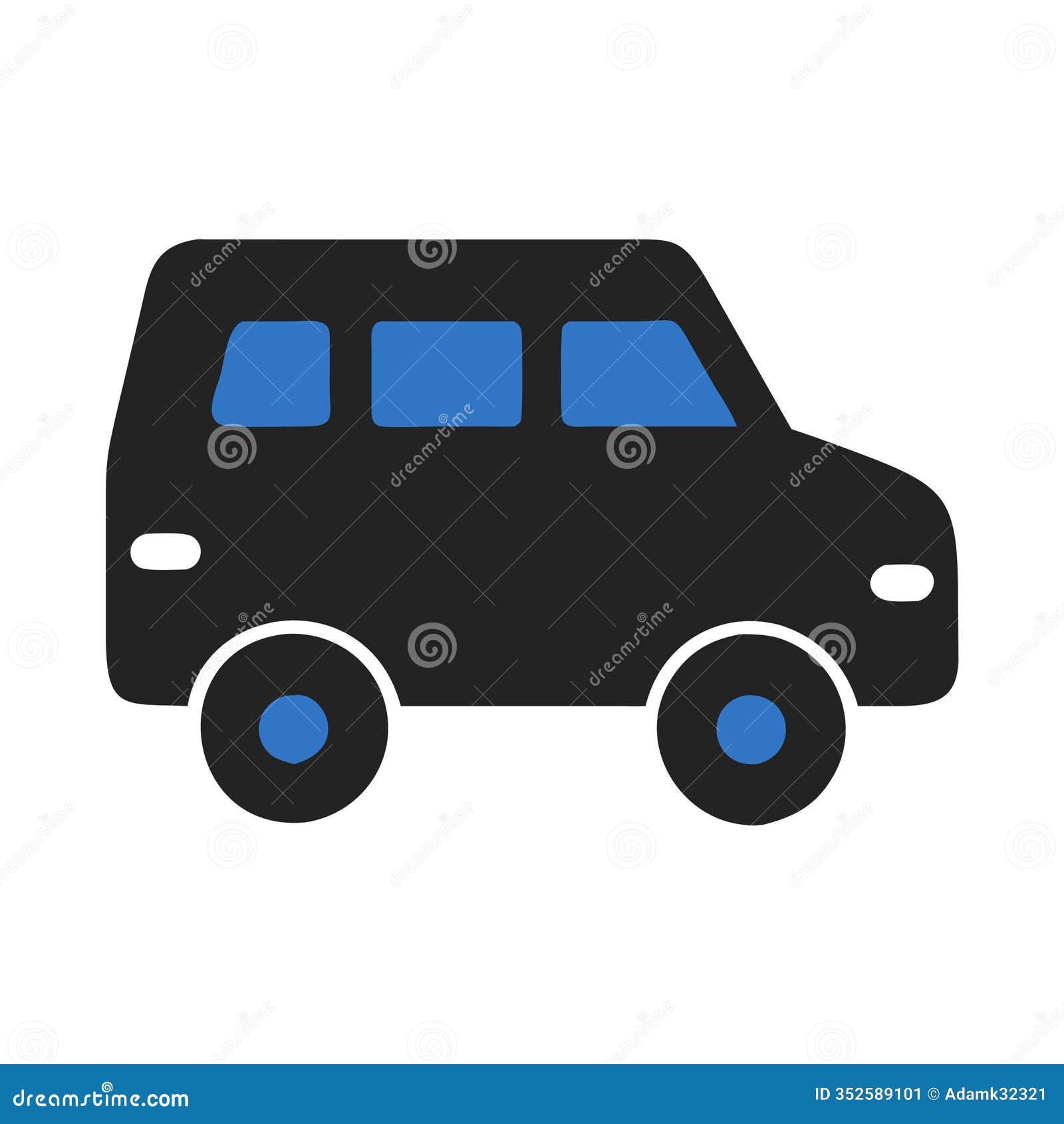 Minimalist Vector Black Blue Car for Design and Illustration Projects ...