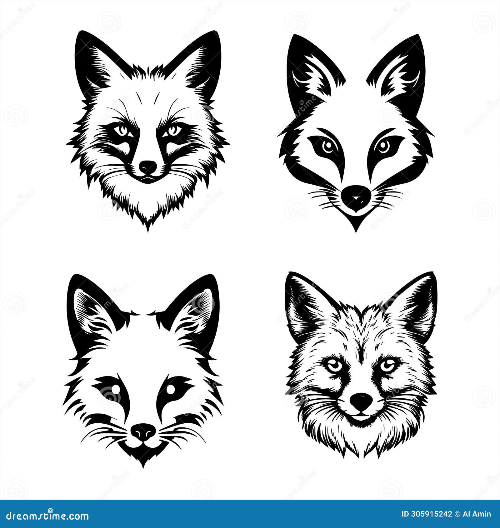 Minimalist Vector Design of a Fox S Icon Stock Illustration ...