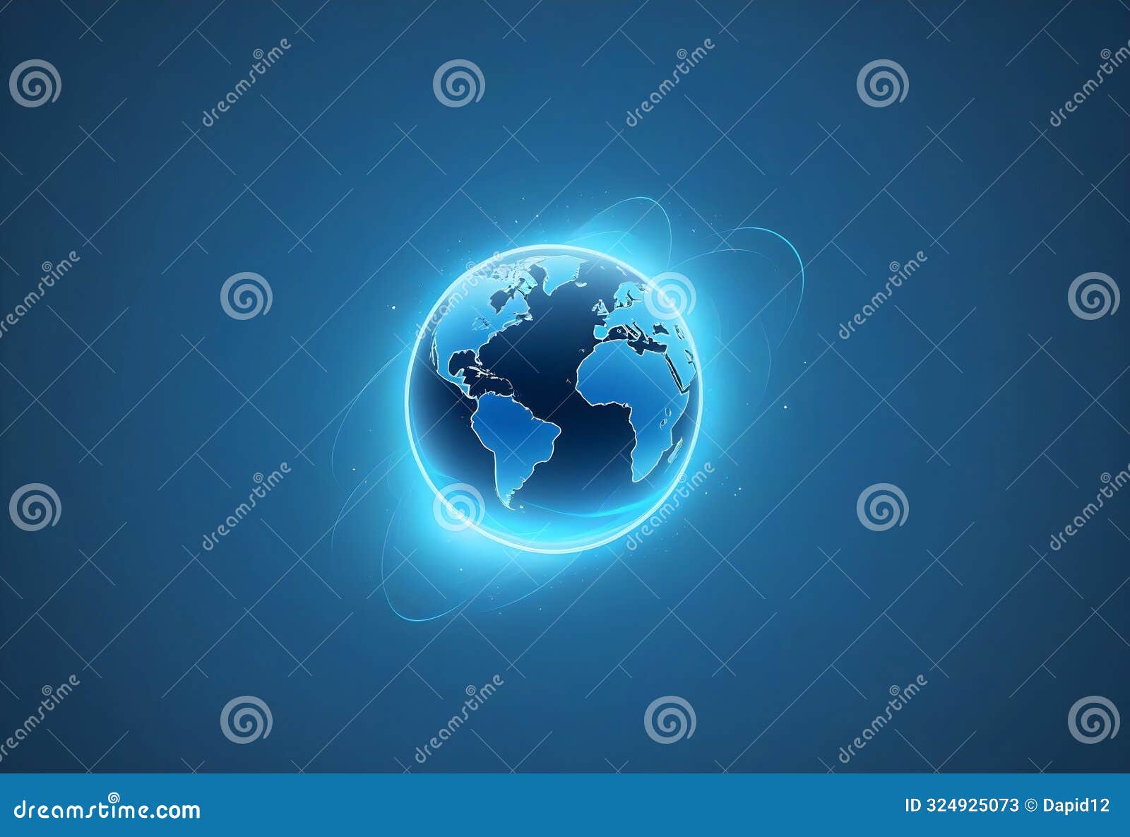 A Minimalist Vector Illustration of an Earth with a Blue Background and ...