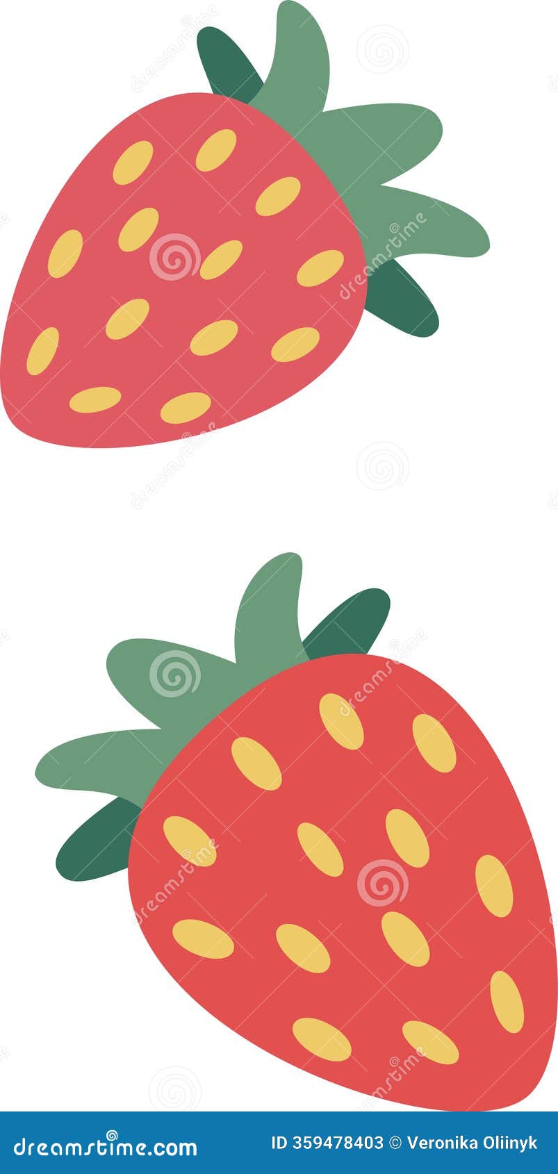 Minimalist Vector Illustration Featuring Two Stylized Strawberries with ...