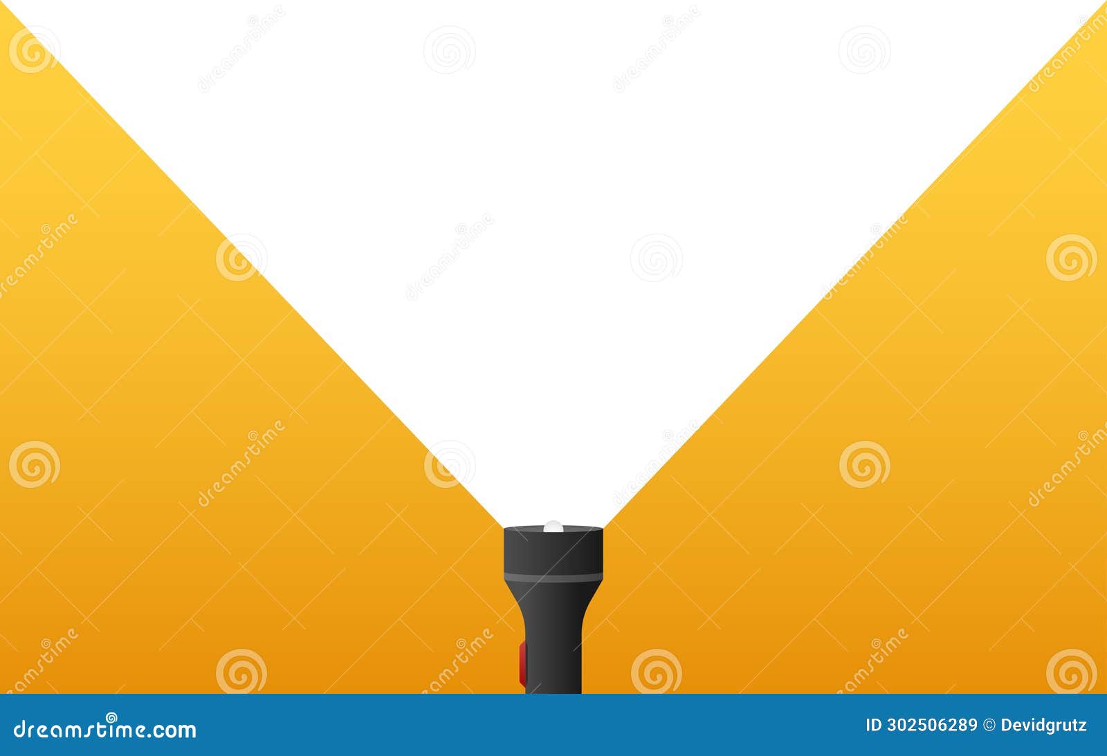 Minimalist Vector Illustration of a Flashlight with Bright Light Beam ...