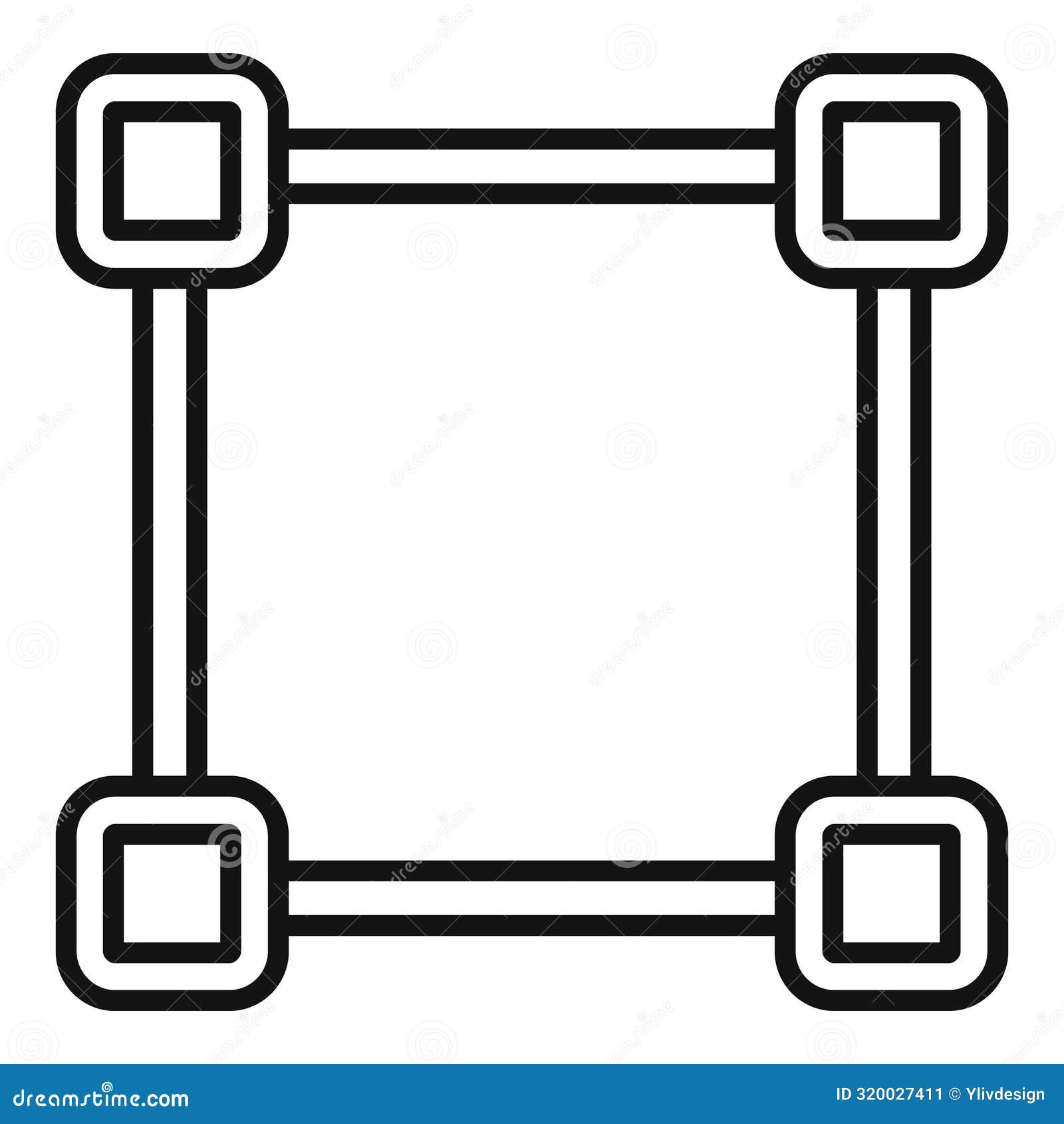 Simple Black Line Rectangle Frame Vector Stock Vector - Illustration of ...