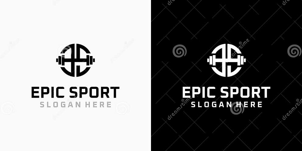 Minimalist Vector Logo Design of Letters E and S with Barbell Stock ...