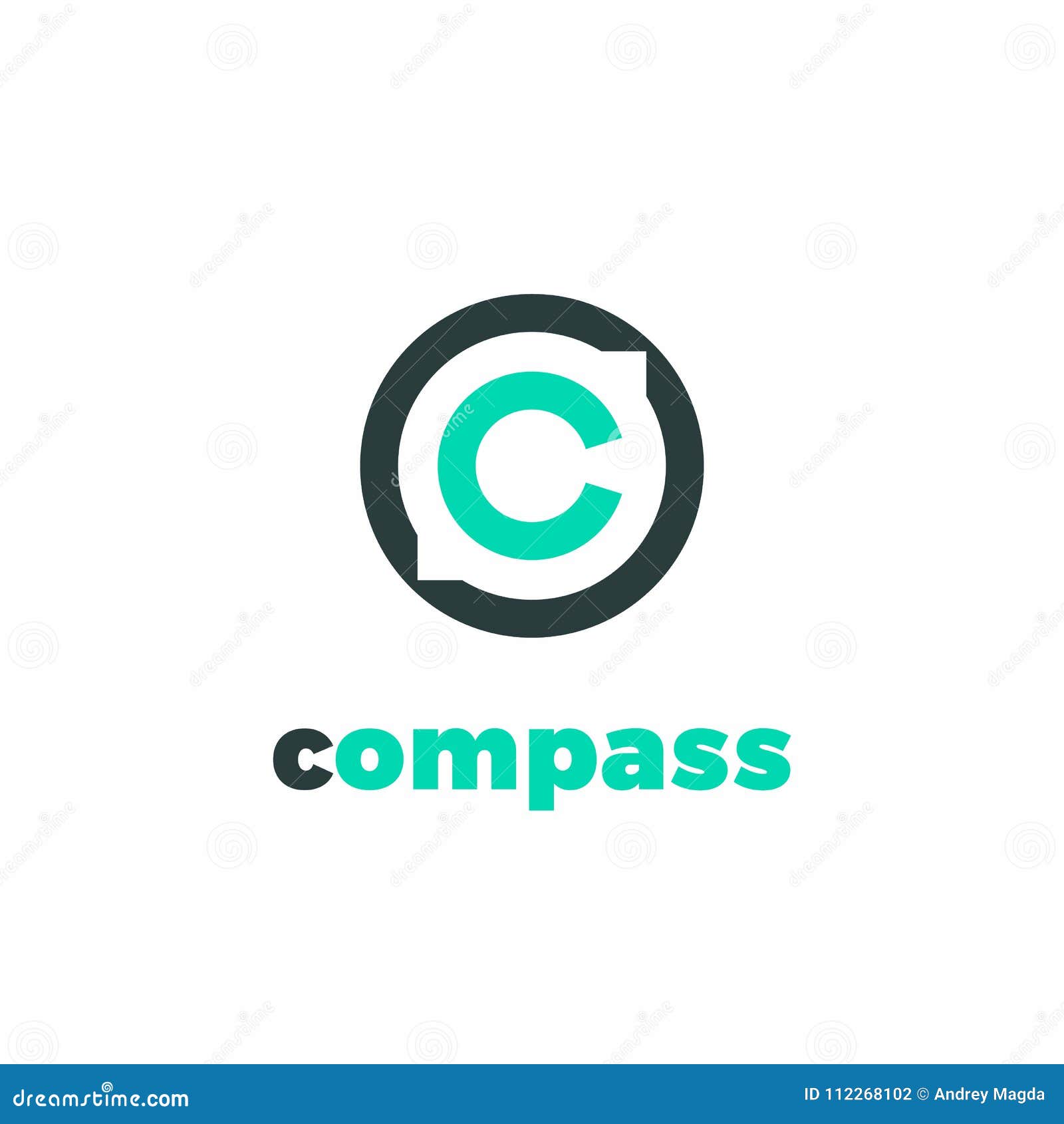 Minimalist Vector Logotype of Stylized Compass. Logistics Logo Concept ...