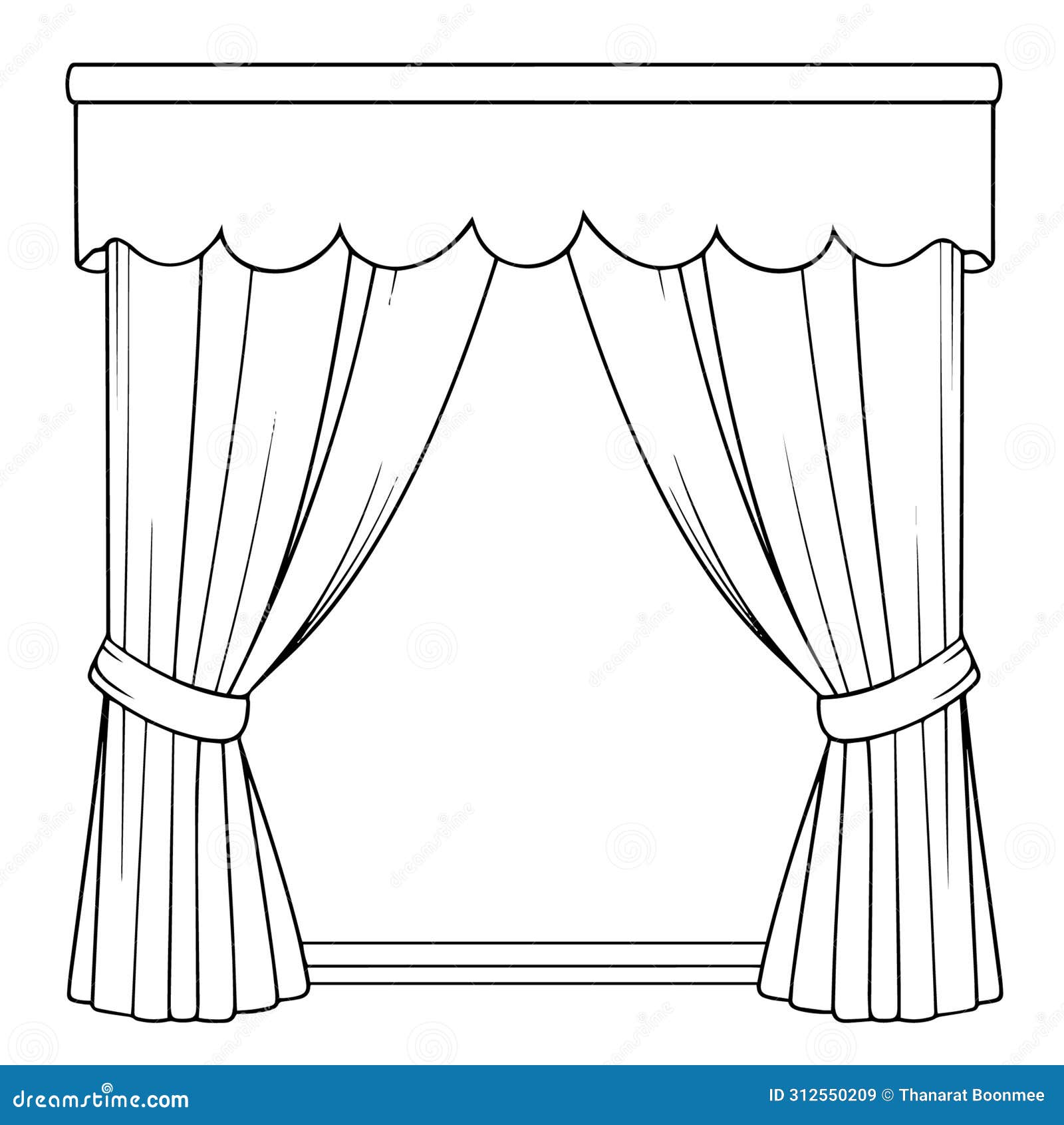 Minimalist Vector Outline of a Curtain Icon for Versatile Use Stock ...