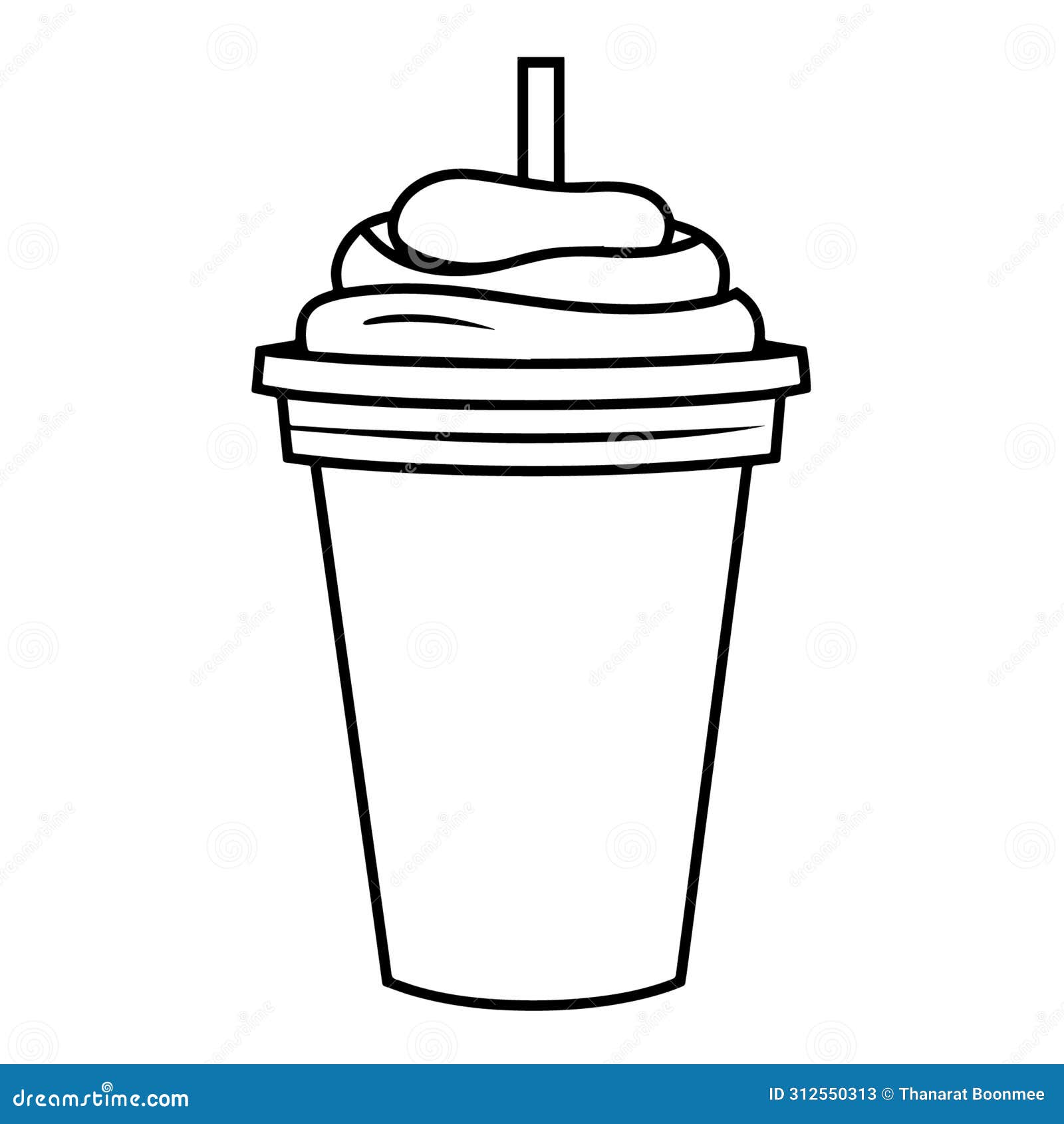 Minimalist Vector Outline of an Iced Coffee Icon for Versatile Use ...