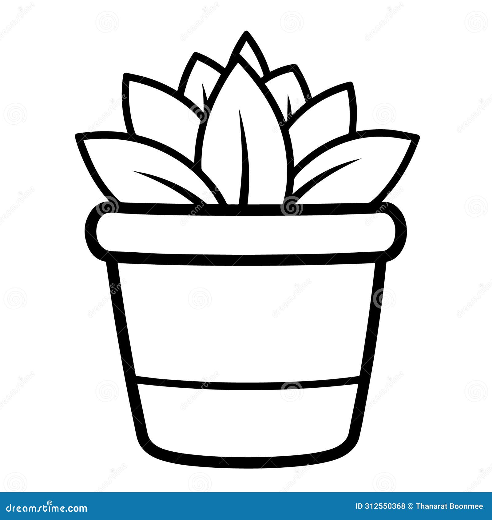 Minimalist Vector Outline of a Plant Pot Icon for Versatile Use Stock ...