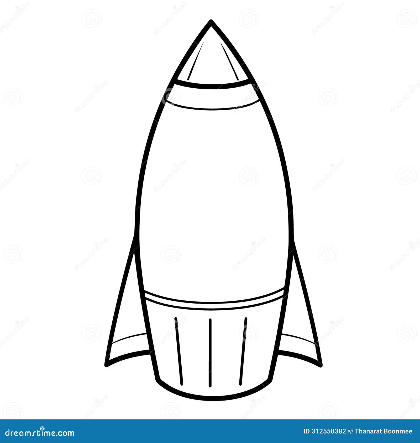 Minimalist Vector Outline of a Rocket Icon for Versatile Use Stock ...