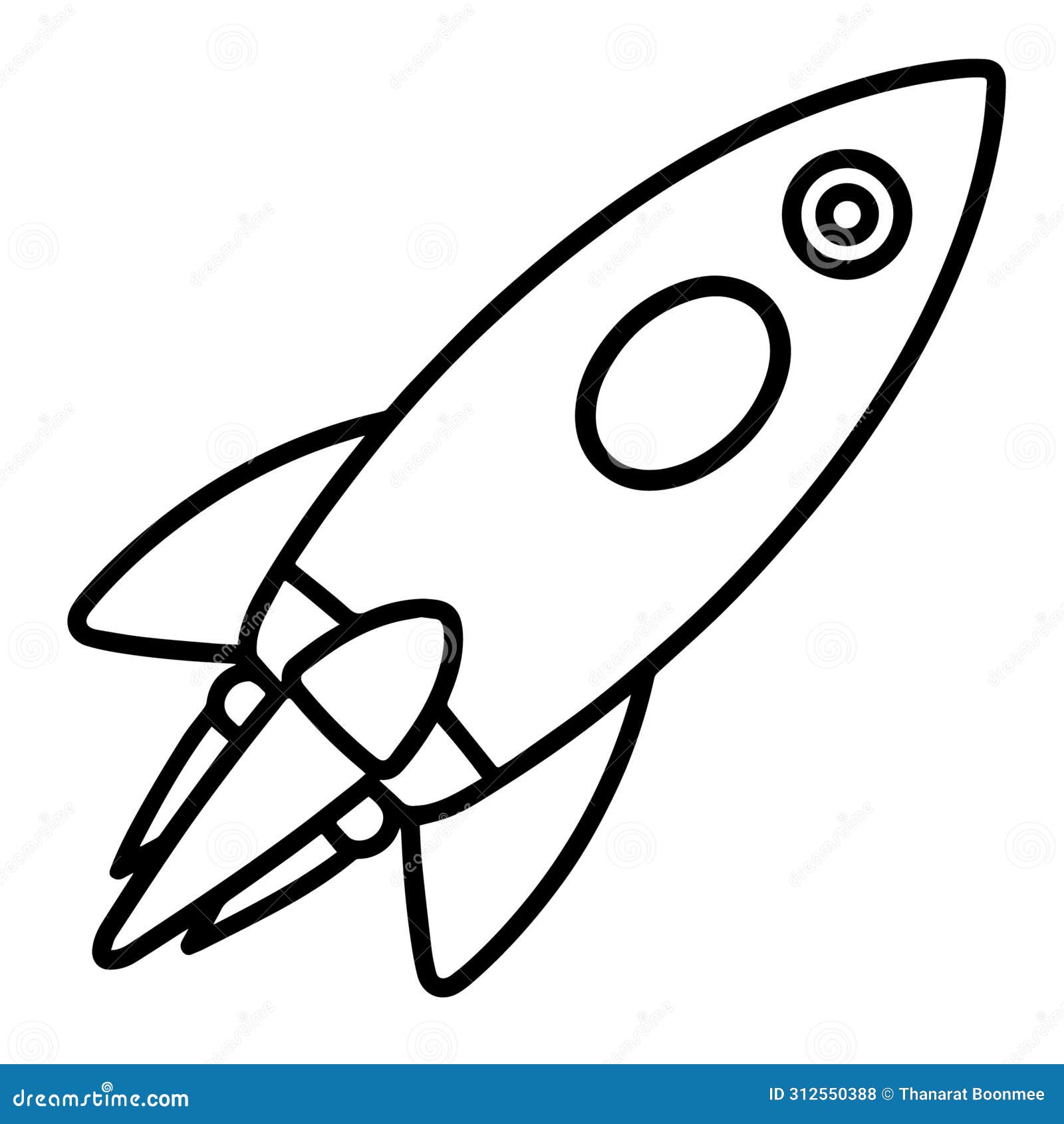 Minimalist Vector Outline of a Rocket Icon for Versatile Use Stock ...