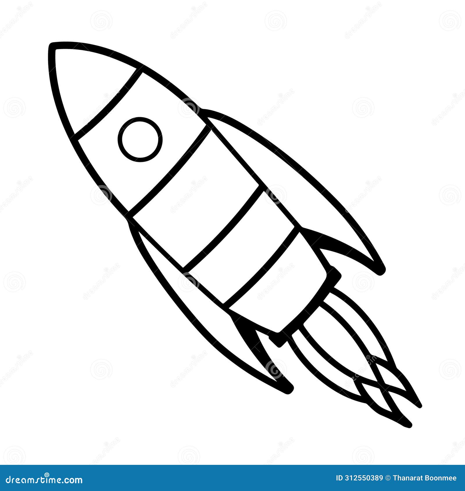 Minimalist Vector Outline of a Rocket Icon for Versatile Use Stock ...
