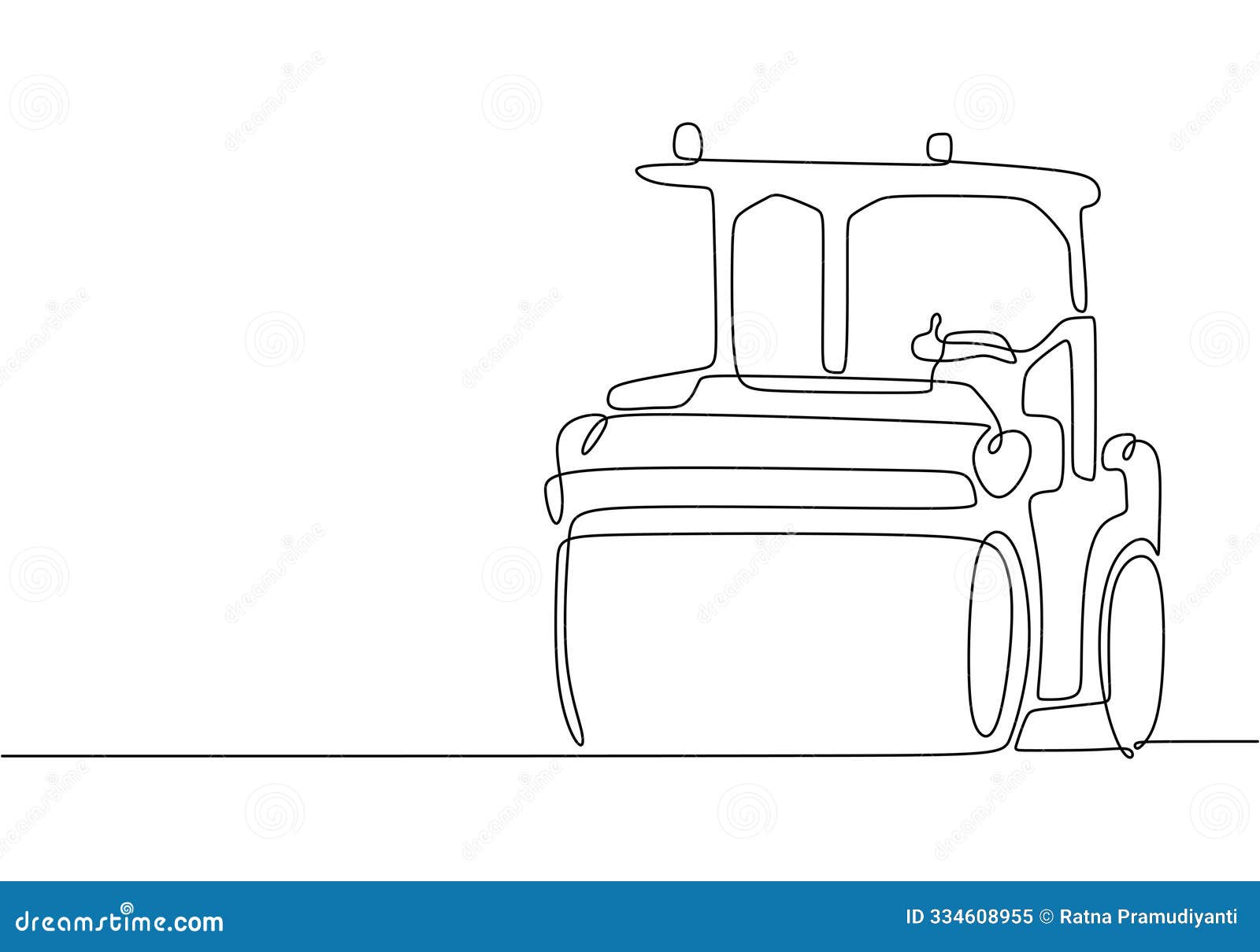 Minimalist Vector Road Roller Design Continuous Line Drawing Stock ...