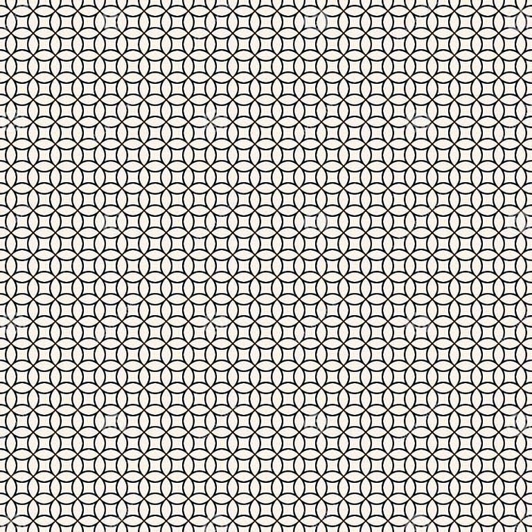 Minimalist Vector Seamless Pattern With Circular Mesh Grid Net