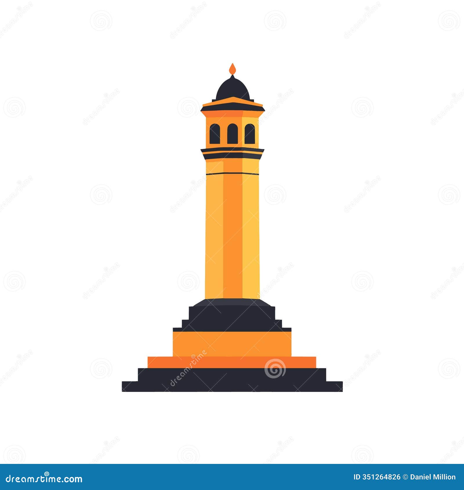 Minimalist Vector Of A Stunning View Of A Historic Monument Illuminated ...