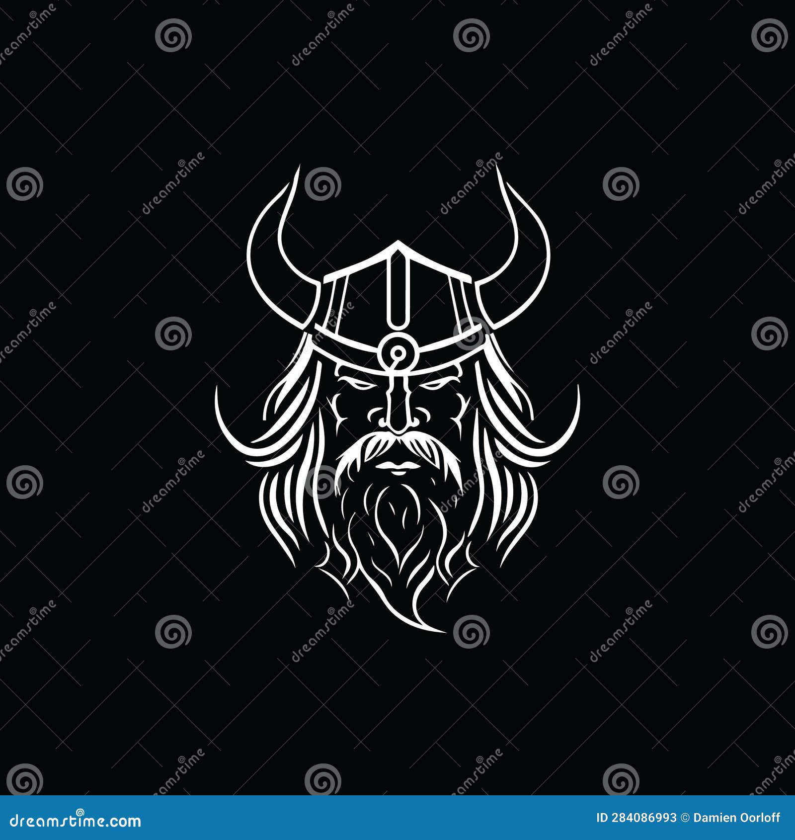 Minimalist Viking Head Logo Symbol Vector Stock Vector - Illustration ...