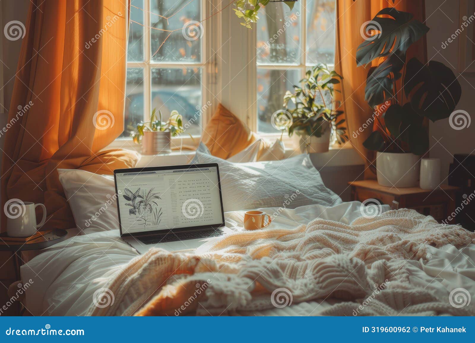 Minimalist Virtual Learning Setup in a Small Bedroom, Featuring a ...