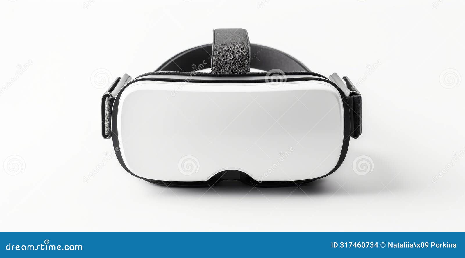 Minimalist Virtual Reality Headset with Black Straps on White ...