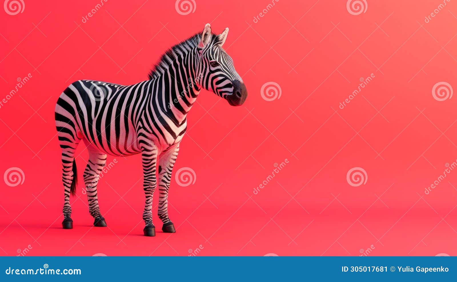 Minimalist Vivid Advertisment Background with Zebra and Copy Space ...
