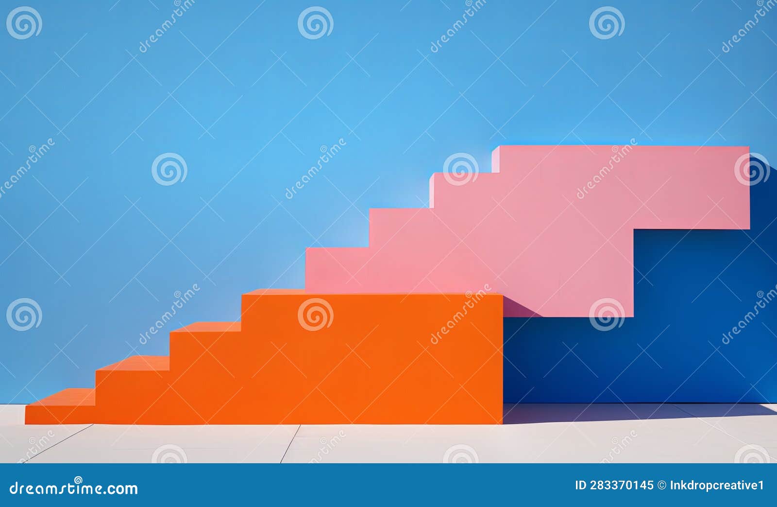 Minimalist Vivid Colour Abstract Steps Product Display Podium Stock ...