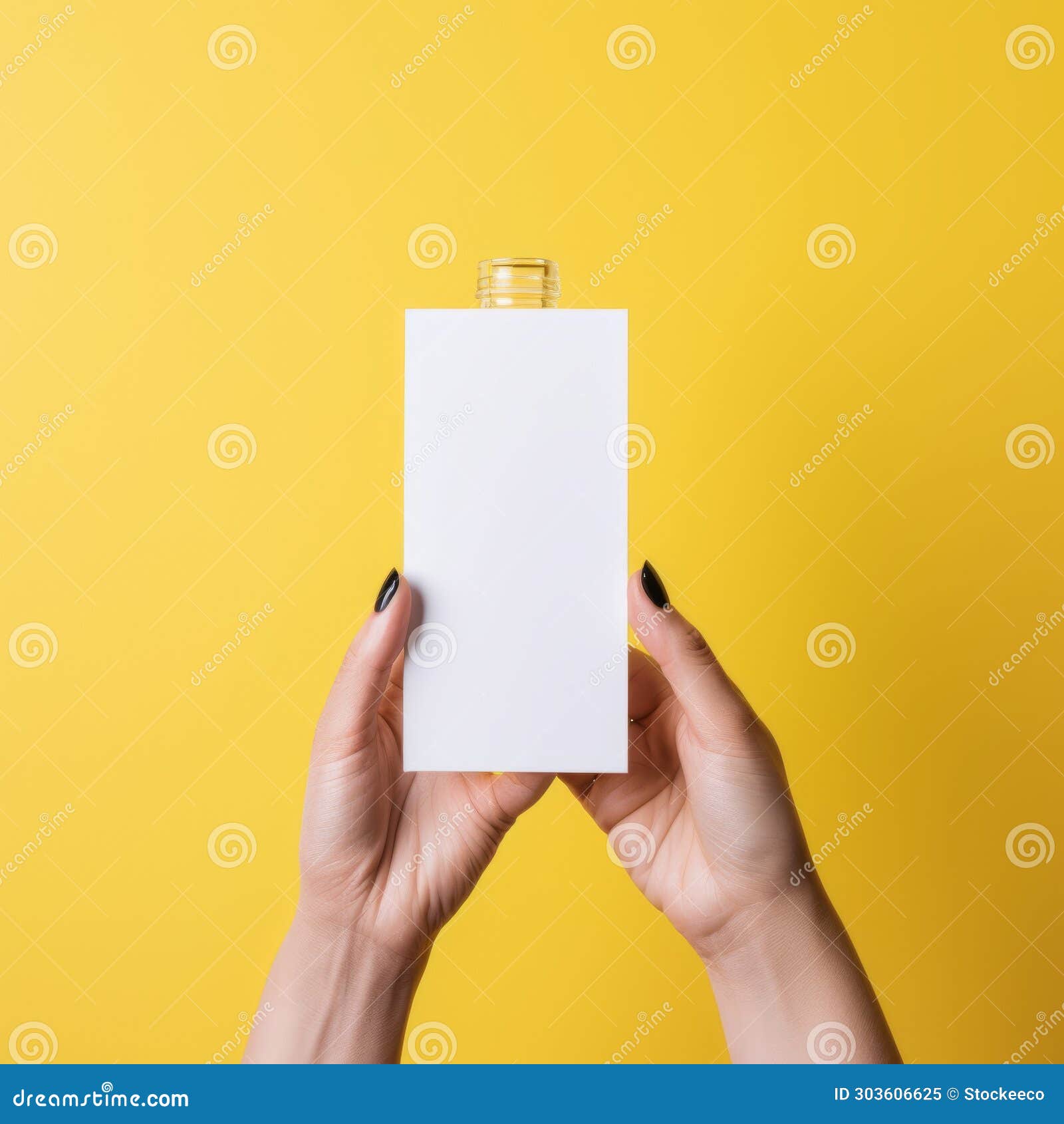 Minimalist Vodka Tonic Mockup with White Label on Yellow Background ...