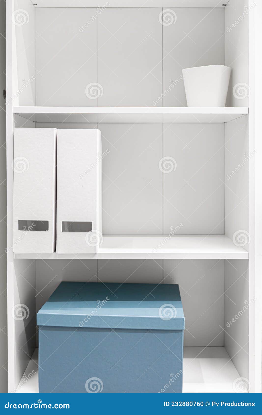 A Minimalist Wardrobe, Half-empty Shelves in a White Wardrobe. Stock ...