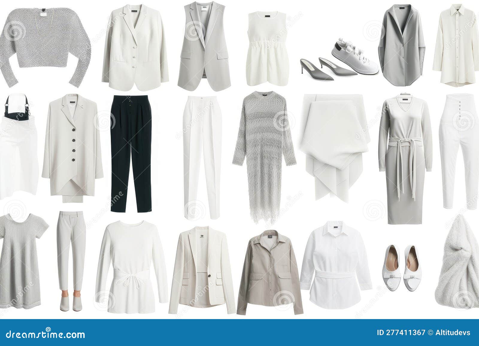 Minimalist Wardrobe with Monochromatic Color Scheme and Versatile ...
