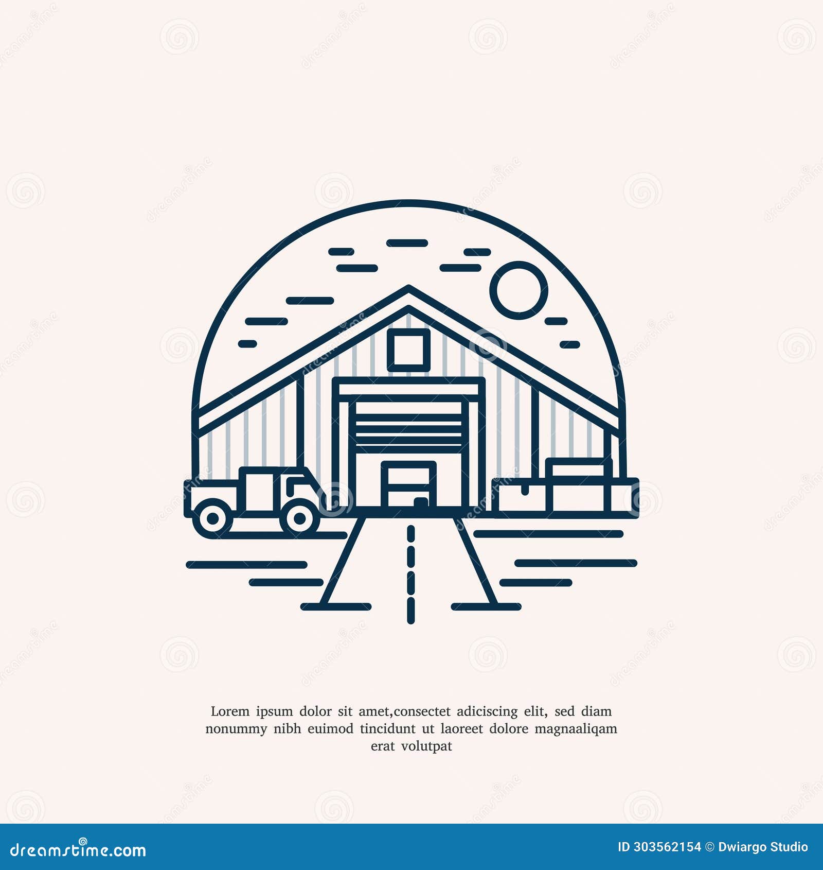 Minimalist Warehouse Illustration Logo Stock Vector - Illustration of ...