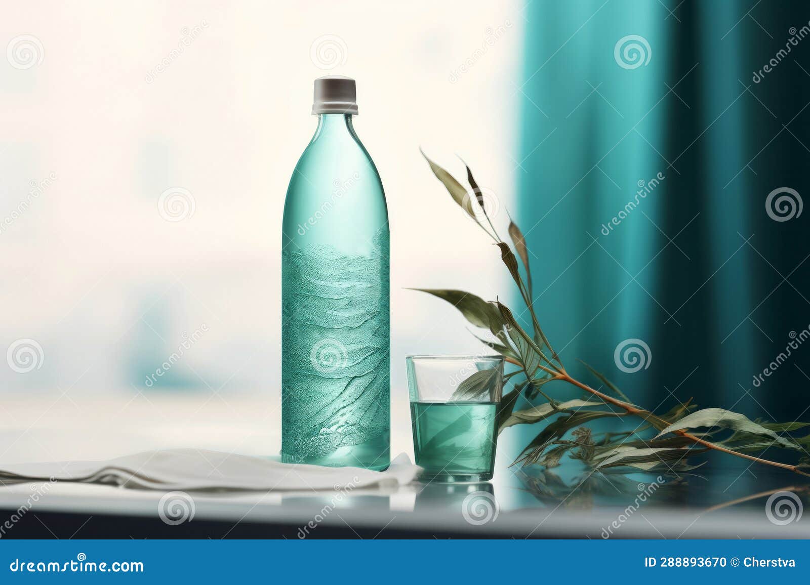 Minimalist Water Bottle Mockup Clean Design with Copy Space Stock ...